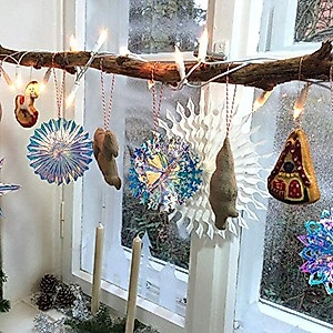 BTSD-home Iridescent Party Decorations with Hanging Honeycomb Ball Decorative Paper Fan Snowflake Garlands Birthday Wedding Christmas Disco Party Supplies