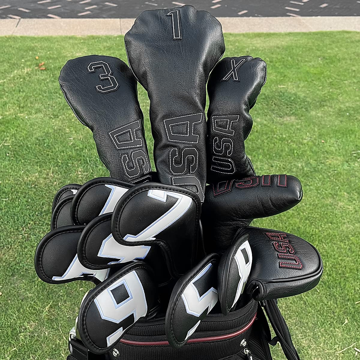 Golf Putter Cover, Putter Headcovers Golf Club Head Covers Putter Headcover for Blade Leather Golf Mallet Putter Head Covers with Magnetic for All Brands USA Style