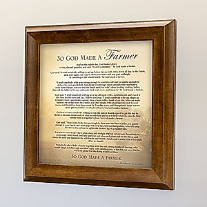 So God Made a Farmer Full Poem Version 12 x 12 Framed Art Wall Plaque with Wood Finish