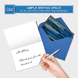 Smart Scribble 48 Blank Cards and Envelopes - 4x6” Assorted Greeting Cards for All Occasions, 8 Unique Sky-Blue Designs, Happy Birthday, Thank You Cards Assortment Pack with Matching Envelope Seals
