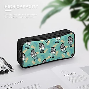 Zebra Animal Pattern Pencil Case Makeup Bag Big Capacity Pouch Organizer for Office College