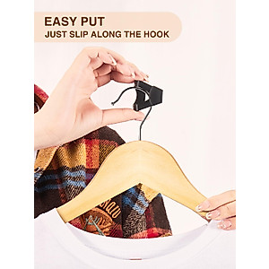 Smartor Clothes Hanger Connector Hooks 60 Pack, Closet Storage and Organization as Hangers Space Saving, Hanger Add on Hook as Closet Organizer, Stacking Hangers, Cascading Space Saver, Black