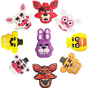 Five Nights Croc Charms For Fnaf - Video Game for Jibbitz for Crocs - Croc Charm for Fnaf for Men Women Boys Girls - Shoe Decoration Charms (1A)