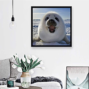 Adults Kids,Craft Rhinestone with Diamonds Set Arts Decor Happy White Seal Fish 11.8x11.8in 1 Pack by SAROW c