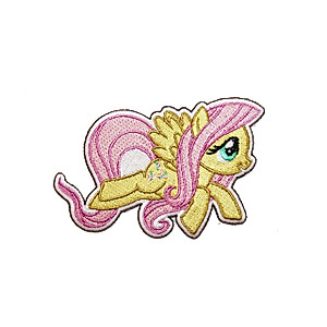 My Little Pony MLP Fluttershy Patch Pegasus G4 Embroidered Iron On Applique