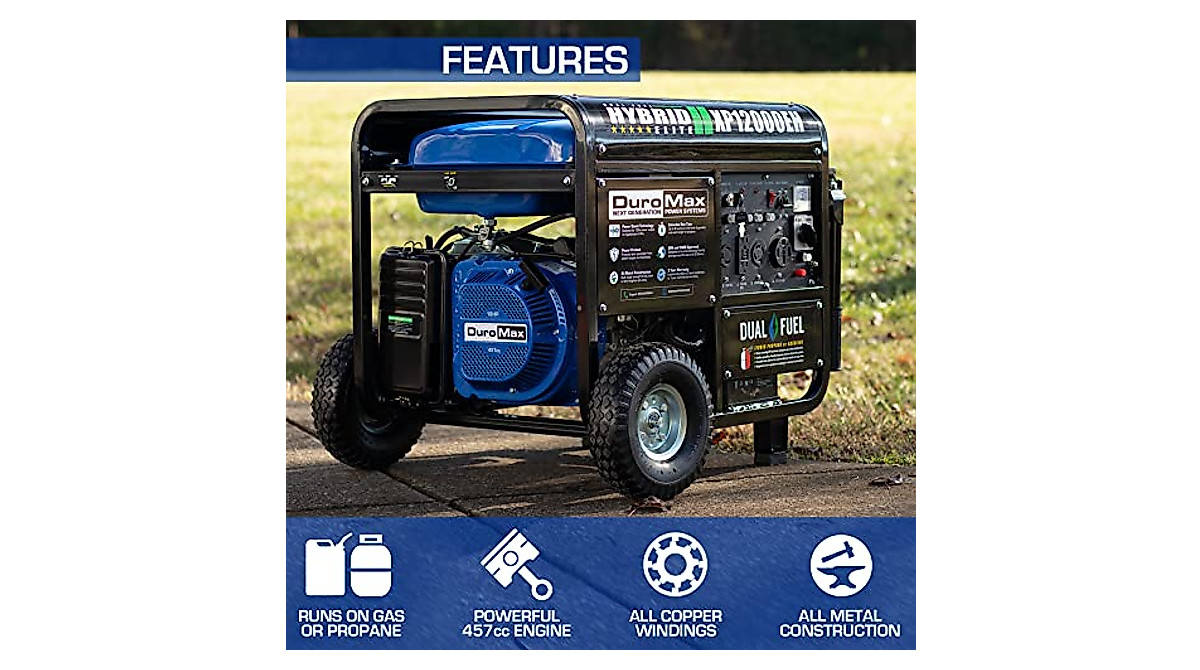 DuroMax XP12000EH Portable Dual Fuel Generator - Powerful & Reliable