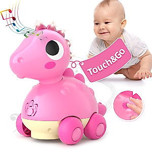 HOLA Baby Toys for 12-18 Months Baby Crawling Toys Touch & Go Musical Light for Baby Girl Toys - Infant Toys Gifts Toys for 1 to 2 3 Year Old Girl, Musical Toy for Age 1 2, 12 to 18 Months, Pink