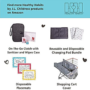 J.L. Childress Healthy Habits by Disposable Restaurant High Chair Cover Individually Wrapped for Travel Convenience, Stars/Hearts/Arrows