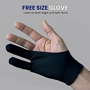 SereneLife Two-Finger Glove for Graphics Drawing Tablet - Designed for Graphic Tablet/Light Box/Tracing Light Pad Use Great Air Permeability and Strong Tensile Resistance