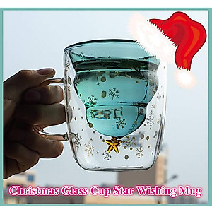 MUCHENGGIFT Cute Mug Christmas Tree Coffee Mugs, Tea Milk Cup Double Wall Insulated Glasses Espresso Cup, Best Christmas Gifts for Women,Men,Kid, Office