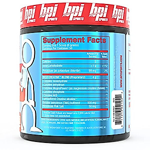 BPI Sports Best Creatine – Creatine Monohydrate, Himalayan Salt – Strength, Pump, Endurance, Muscle Growth, Muscle Definition – No Bloat – Fruit Punch – 50 servings – 10.58 oz.