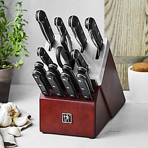 HENCKELS Solution Razor-Sharp 16-Piece Self Sharpening Knife Block Set, Chef Knife, Bread Knife, Steak Knife, German Engineered Knife Informed by 100+ Years of Mastery