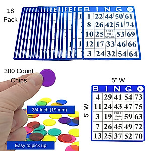 MR CHIPS Professional Bingo Set with Steel Cage, Everlasting 7/8” Balls, 18 Cards and 1,300