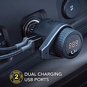 SCOSCHE BTFM5 Bluetooth Hands-Free Car Kit with Digital FM Transmitter and Dual 12W USB Charging Ports For Vehicles