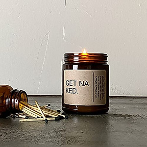 Kanobi Candle Co. Scented Soy Candle: 100% All Natural Soy Wax, Phthalate-Free Premium Fragrance, Lead-Free and Zinc-Free Cotton Wick, Long-Lasting, Clean Burn. (Get Naked)