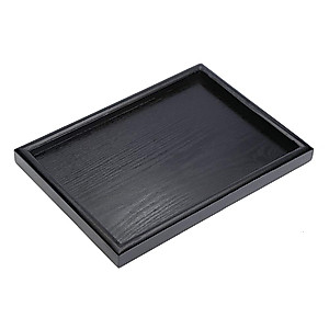 Dioche Wood Tea Tray, Rectangle Shape Solid Wooden Tea Coffee Snack Food Meals Serving Tray Plate Restaurant Trays(30 * 20 * 2cm)
