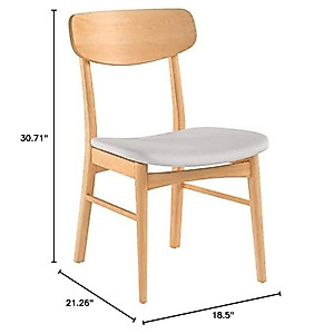 Christopher Knight Home Lucious Fabric / Oak Finish Dining Chairs, 2-Pcs Set, Light Beige
