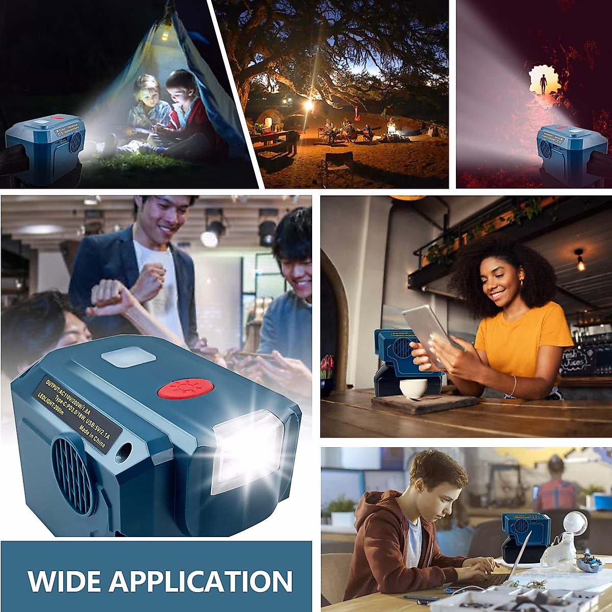 TPDL for Makita Powered Inverter Generator 200W, DC 18v to 110v AC Output, Portable Power Source USB Charger Adapter, for Makita 18v Power Station with LED Light