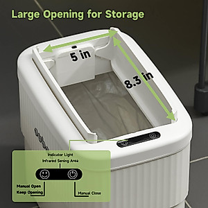 Ornato Sensor Hanging Trash Can with Lid 2.5 Gallon,Motion Sensor Garbage Can, Bathroom Trash Cans,Smart Trash Bin,Mountable/Desk for Kitchen Compost Bin,Liveroom,Office,Cream White/White