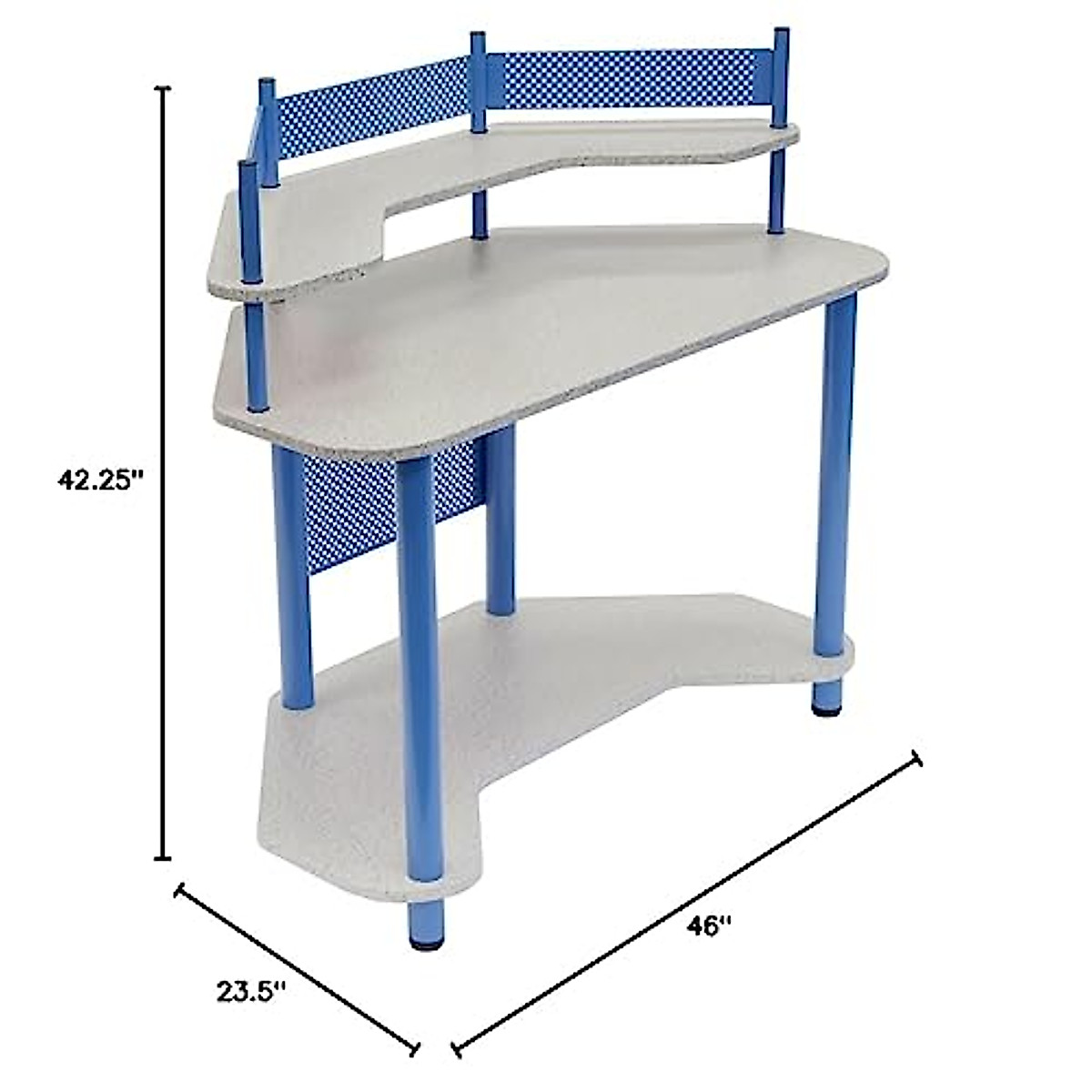 Calico Designs Study Corner Desk, Blue 46"W x 23.5"D x 42.25"H