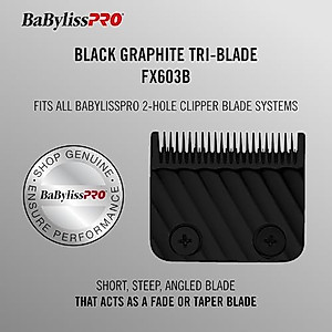 BaBylissPRO Barberology Black Graphite Tri Replacement Blade for Hair Clippers (FX603B)