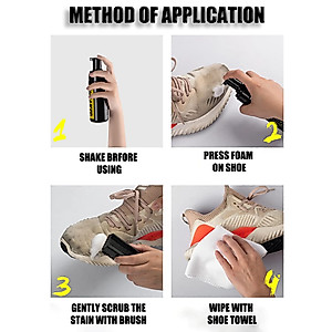 COZGO Shoe Cleaner Kit for Sneaker, Water-Free Foam Sneaker Cleaner 5.3Oz with Shoe Brush and Shoe Cloth,Work on White Shoe,Suede,Boot,Canvas,PU,Fabric,etc