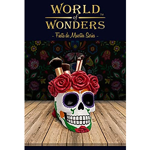 World of Wonders Sugar Skull Day of the Dead Makeup Brush Holder Organizer | Makeup Organizers For Vanity and Sugar Skull Gifts for Women | Día de Los Muertos Decoration - 5"