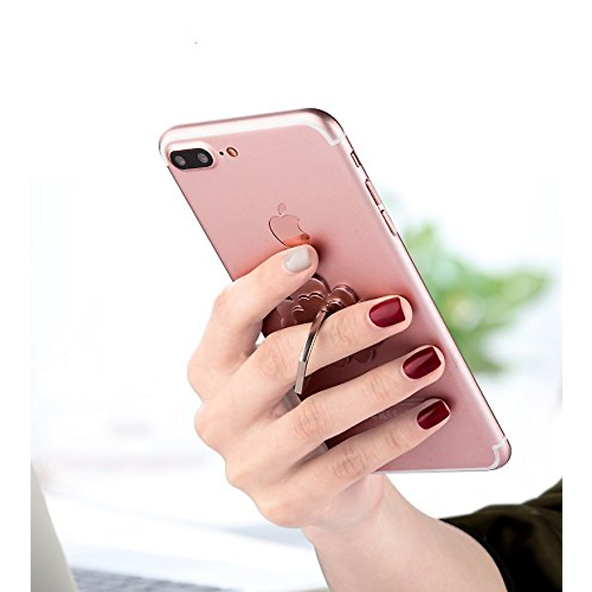 ZYluoke Cell Phone Holder,Universal Smartphone Flower Shape Ring Grip Finger Ring Kickstand Car Mounts with 360 Rotation for All The Phones, Tablet Computer (Square)