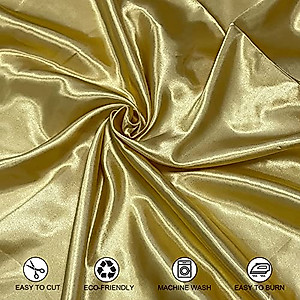 HOTGODEN Satin Fabric: 60" Wide 2 Yards,6 Yards Gold Solid Satin Fabric for Wedding, Bridal, Decoration, Fashion, Apparel Crafts