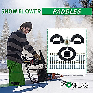 POSFLAG HS35 Snowblower Paddles with Hardware Kit Replaces Honda 72521-730-003, 72552-730-003, 1003375, 1003391 for Honda HS35 A Snow Blowers, Honda HS35 Snowblower Parts, Honda HS35 Paddles
