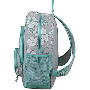 Eastsport Laptop Backpack, Multipurpose Casual Daypack, Triple Compartments Bookbag for College, Hiking, Work, 18 Inches, Blue Flowers