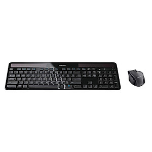 Logitech K750 Wireless Solar Keyboard Black for Windows Solar Recharging Keyboard (with Mouse)