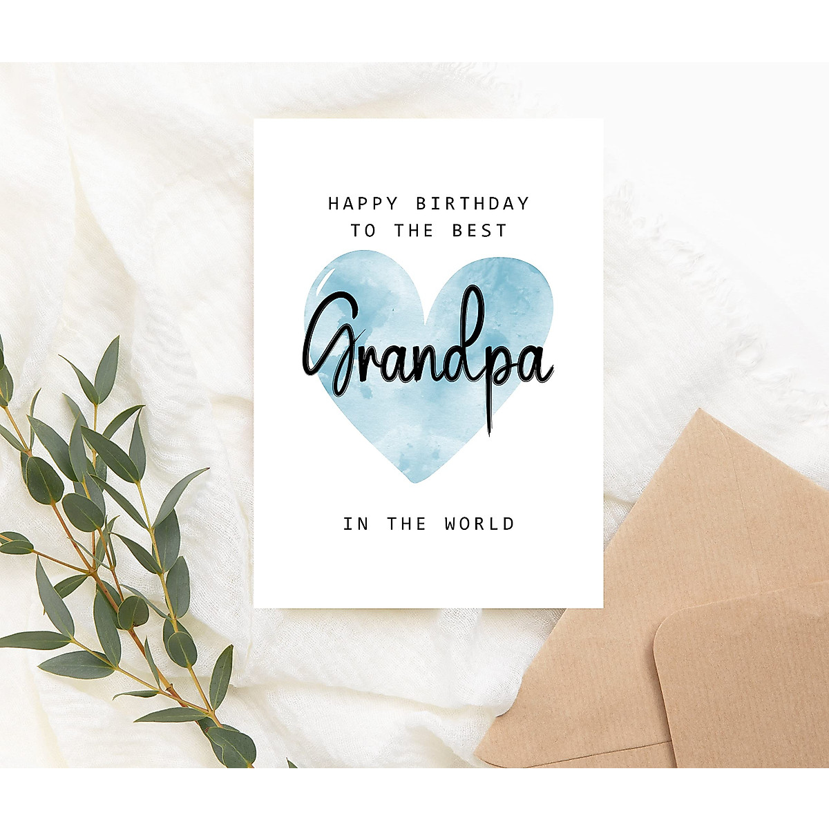 MoltDesigns Happy Birthday To The Best Grandpa In The World Card - Grandpa Birthday Card - Grandpa Card - Father's Day Gift - Happy Birthday Card