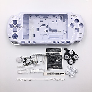 New Replacement Sony PSP 2000 Console Full Housing Shell Cover with Buttons Set-White.