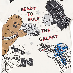 STAR WARS Darth Vader Chewbacca Newborn Baby Boys 3 Piece Outfit Set: Cuddly Bodysuit Pants Hat White/Black 0-3 Months