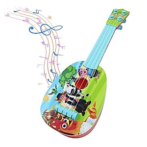 La Granja de Zenon 15" Inch Kids Ukulele Guitar Toys with 4 Strings Keep Tones,Kids Ukulele for Beginner,Mini Ukulele Guitar Musical Instruments Educational Learning Toys for Toddler 1-3 Year Old Kids