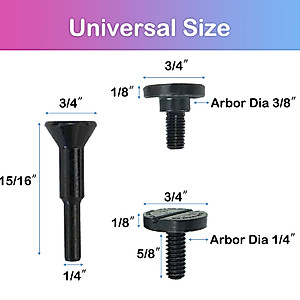 Crossarctic Cut-Off Wheel Mounting Mandrel Holder 3/8" & 1/4" Arbor Hole with 1/4" Shaft Stem for Die Grinder Accessories Drill Rotary Tool(3 Pack)