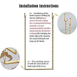 WFDERAN 2 Pcs Height Adjustable Metal Chain Clothing Hanging Racks,Creative Commercial Wedding Dress Display Shelf,Retail Store Garment Rack,Ceiling Mount Clothes Storage Rod (Gold, 47.2" L)