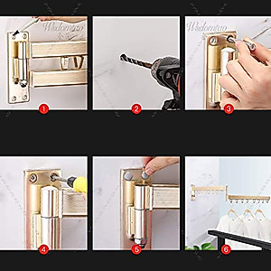 Wall-Mounted Collapsible Clothes Pole Outdoor Balcony Multifunctional Clothes Hanger Invisible Folding Drying Hanger Adjustable(Color:Black,Size:52.5x8.4x18cm)