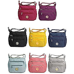 Crossbody Bag for Women Waterproof Multi-Pocket Messenger Bag Large Capacity Lightweight Shoulder Bag Solid Color Handbag for Daily Use Work Travel (Gray)