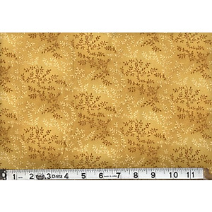 Generic 108"" Extra Wide Fabric Quilt Backing by The yard 100% Cotton Vineyard (Gold)