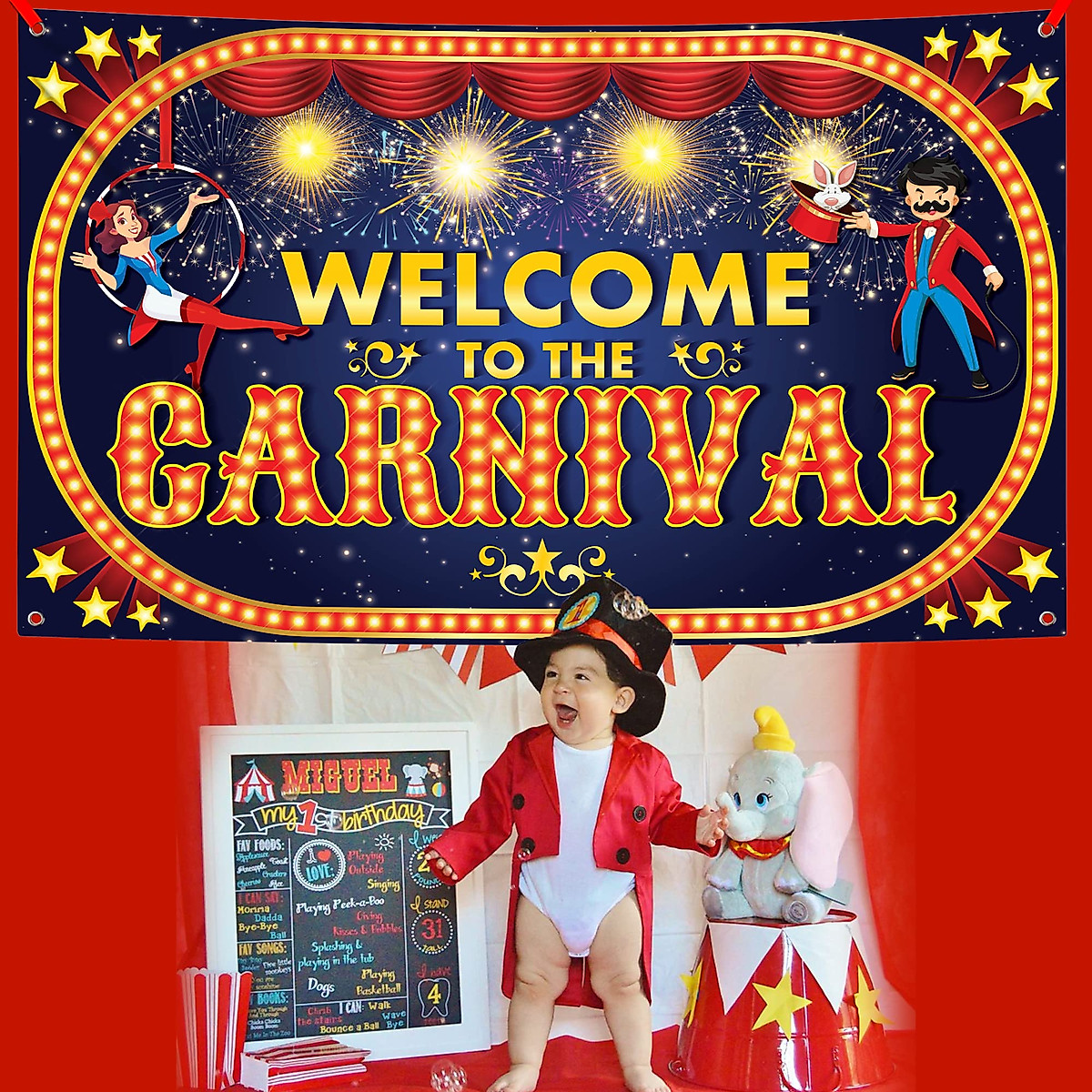 KatchOn, Welcome to The Carnival Banner - XtraLarge, 72x44 Inch, Carnival Decorations | Carnival Backdrop for Birthday Party | Carnival Theme Party Decorations for Event | Carnival Party Decorations