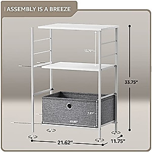 Sorbus Nightstand 2-Drawer Shelf Storage - Bedside Furniture & End Table Chest Dresser with Steel Frame, Wood Top & Easy Pull Fabric Bins for Home, Bedroom, Closets, Bathroom, Office & College Dorm