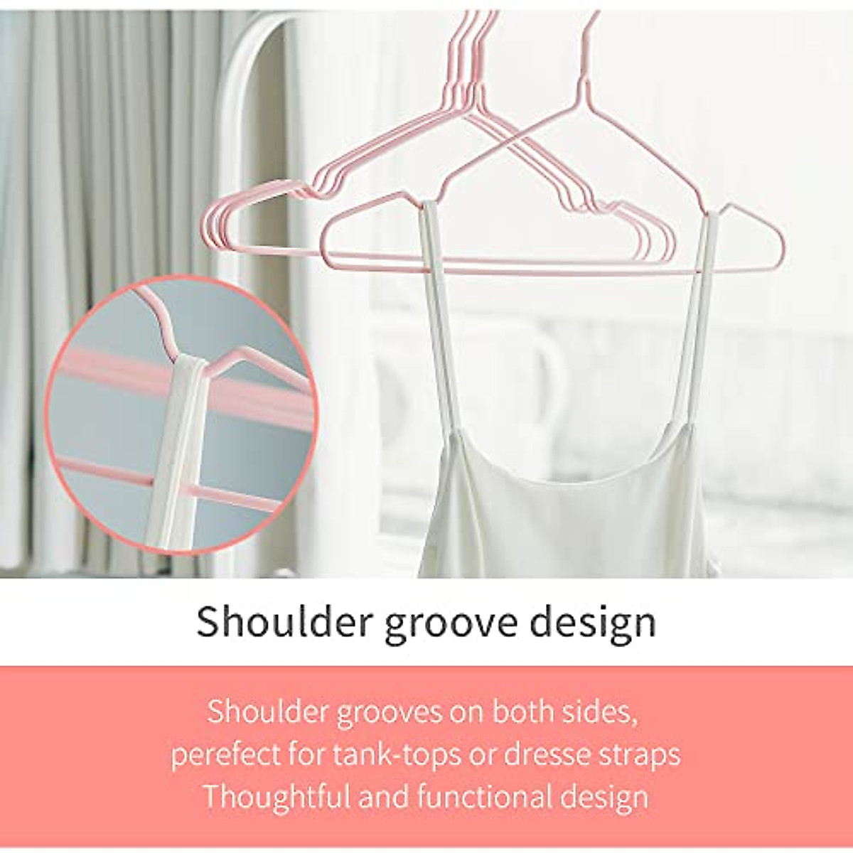 Traceless Hangers Clothes Hangers 50 Pack-Random Color,Coat Hangers, No Shoulder Bump Suit Hangers