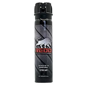 REDD Pepper Spray Tactical OC/CS Pepper Spray and Nylon Holster - Flip Top Stream (4 oz)