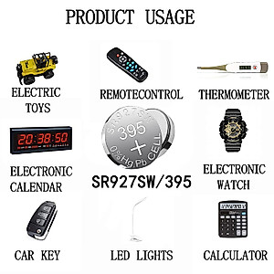 SKOANBE 10PCS LR926 SR927SW 1.5V AG7 399 395 395A LR57 Button Coin Cell Watch Battery
