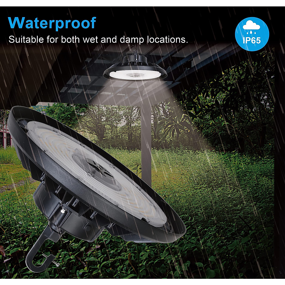 Auroriv UFO LED High Bay Light 150W|21000lm|3000,4000,5000k|3CCT,AC100-277V/347V(0-10V dimming),3.8' Cable with US Plug for Commercial Warehouse, 5-Year Warranty