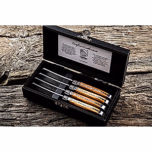 Laguiole Style de Vie Butter knives Luxury Line, set of 4, olive wood