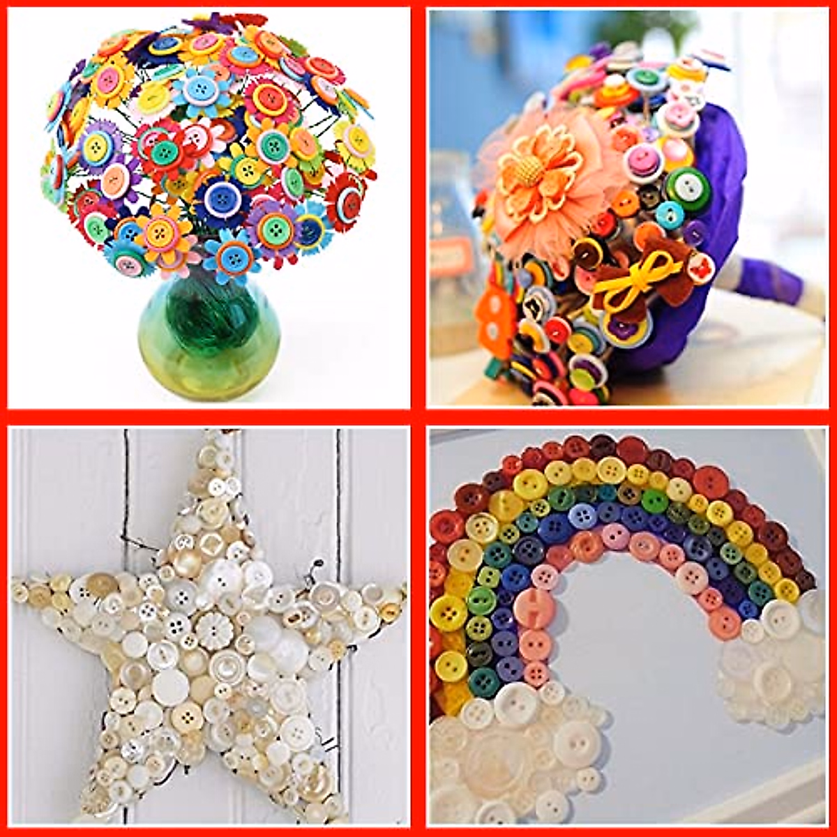 kovolala Bulk Beige Small Buttons 800-1000pcs with Small Plastic Calipers, Shirt Buttons Mixed Size Art Hand Painted Buttons for Sewing DIY Crafts Kids Hand Painted Buttons (White Shirt Buttons)