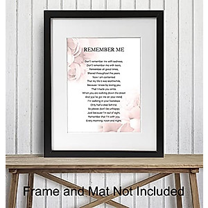 Memorial Remembrance Gift for Loved Ones - Encouragement Gift for Cat, Dog, Pet Owners - Sentimental Remember Me Wall Art, Room Decor, Home Decoration - 8x10 Floral Poster Photo Set UNFRAMED